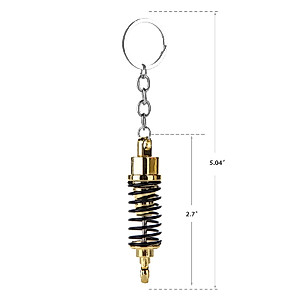 CKE Creative Auto Parts Model Keychain Shock Absorber Keyring Keychains Key Chain (Golden)