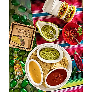 Mud Pie Fiesta Dip Bowl Set, Avocado, 5" X 6" | Spoon 3 1/2"