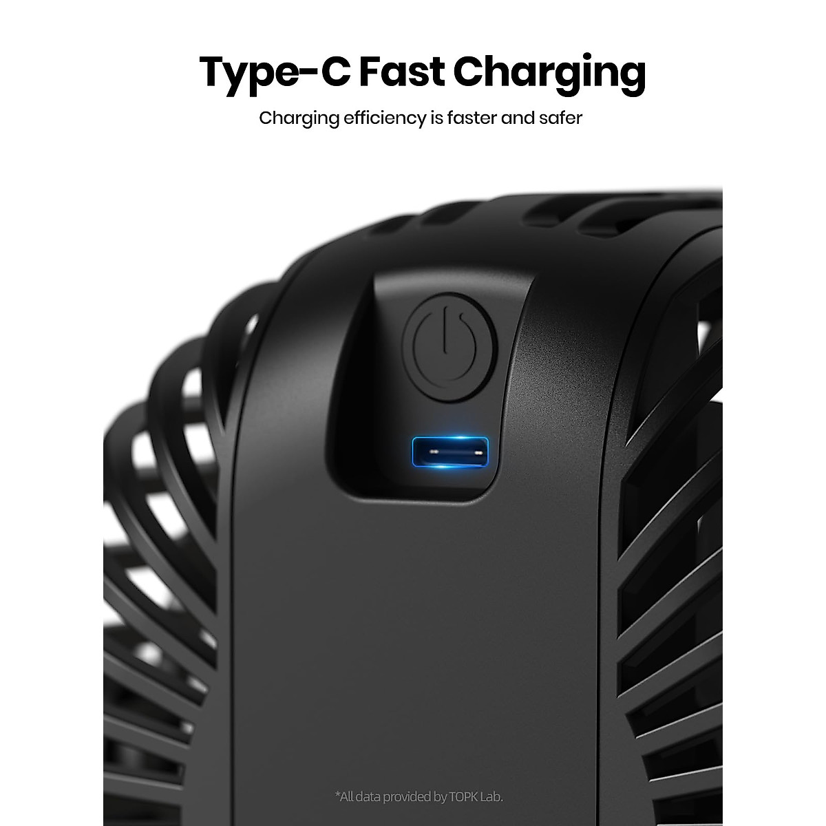 TOPK Portable Clip on Fan, 5000mAh Small Rechargeable Fan, Battery Operated, 4 Speeds, 720° Rotation, Ultra-Quiet, Personal Cooling Desk Fan for Bedroom/Office/Stroller/Golf/Library/Travel/Camping