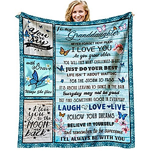 VXDRZGT to My Granddaughter Blanket for Mothers Day - Granddaughter Gifts from Grandma - Birthday Gifts for Granddaughter - Grandaughter Gift Cozy & Soft Flannel Throw Blanket 60 x 50 inch