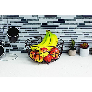 Home Basics Arbor Collection Round Steel, Fruit Basket, Vegetables, Bread Bowl, Dining Room, Kitchen, Bronze