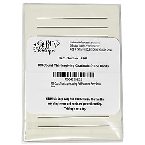 100 Pcs Thanksgiving Table Place Cards and Fill in Gratitude Cards Harvest I Am Thankful For Tent Card Autumn Name Cards Dinner Settings Fall Party