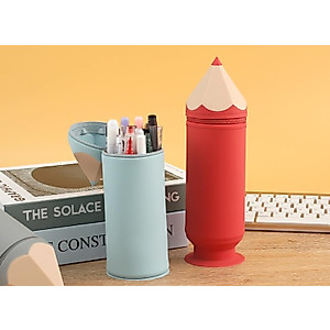 Silicone lightweight waterproof zipper pencil case pencil bag/pouch, cute colourful pencil shape, safe and quality (Sky Blue), QS-2010