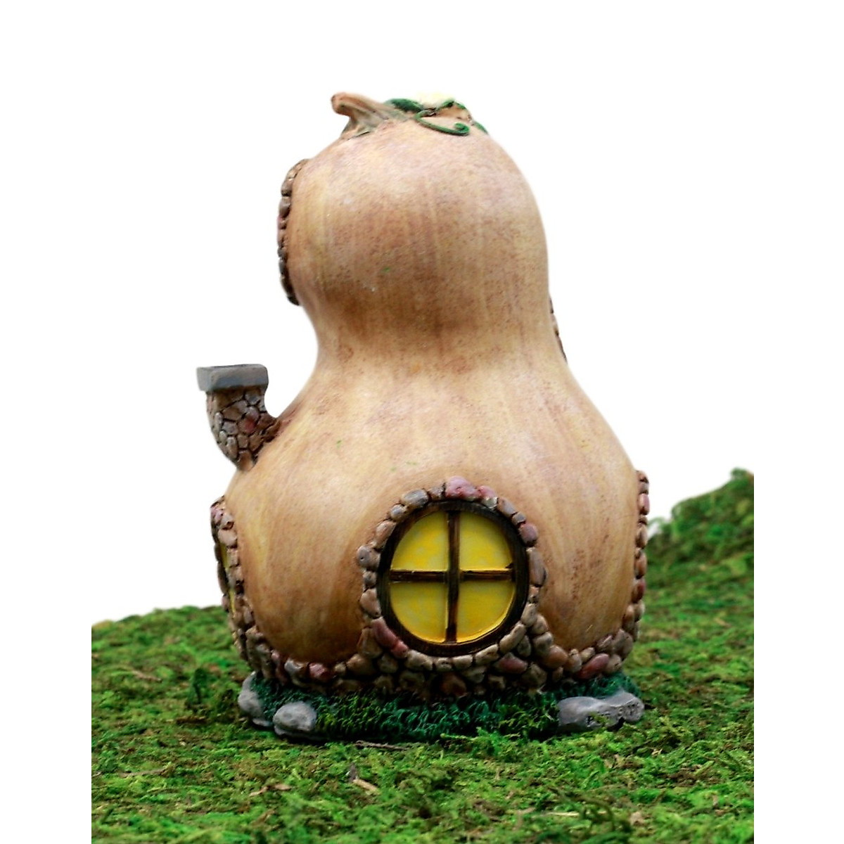 Ebros Gift Enchanted Fairy Garden Miniature Halloween Gourd Cottage House Figurine 6.25" H Do It Yourself Ideas for Your Home