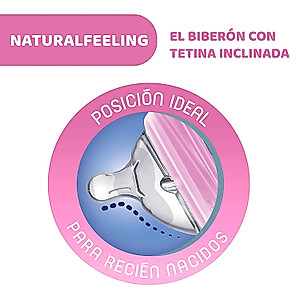 Natural Feeling Chicco Baby Bottle 250ml 2Mesi + Bimba