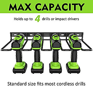 ENONCI Drill Holder Wall Mount,Power Tool Organizer Wall Mount, Thickened Drill Rack, Heavy Duty Drill Organizer for Garage Pegboard Workshop