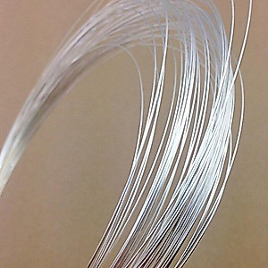 Adabele 5 Feet Authentic Sterling Silver Wire Half Hard Jewelry Wire Round Beading Wire (Wire 0.6mm/22 Gauge/0.024 Inch) SS282-0.6