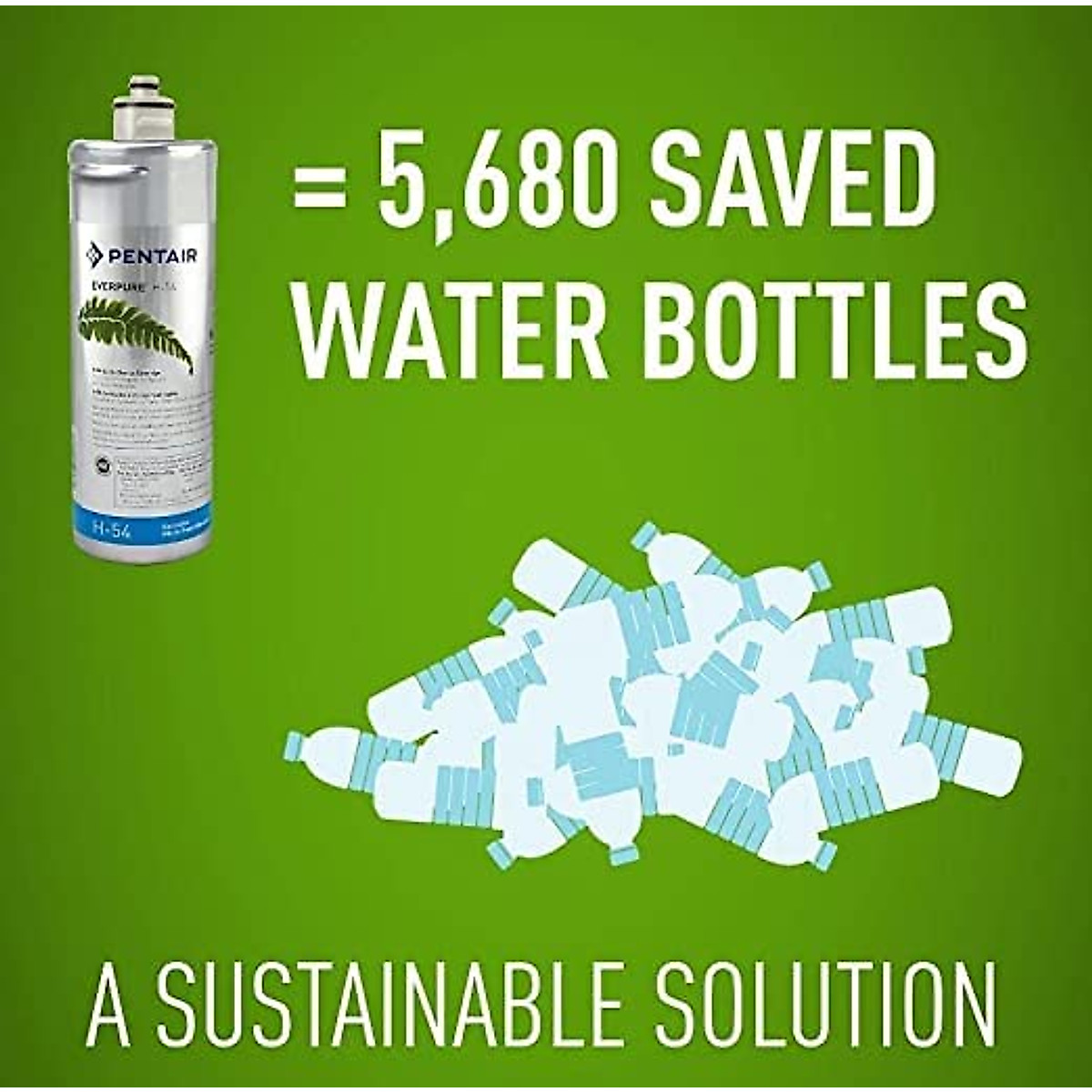 Pentair Everpure H-54 Quick-Change Filter Cartridge, EV925268, For Use in Everpure H-54 Drinking Water System, 750 Gallon Capacity, 0.5 Micron