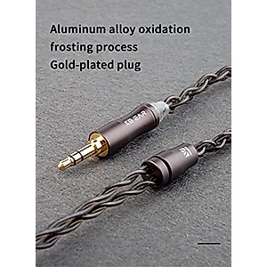 YINYOO Replacement Earphones Cable Kbear Copper-Silver Alloy Mixedly Braided Upgrade Cable for TIN Audio T2 T3 T2 PRO Shure SE215 SE535 UE900,BGVP Earphones (3.5mm Plug, mmcx)