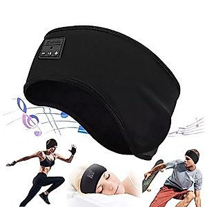 escape innovations Sleep & Fitness Headphones, Wireless Bluetooth Music Headband, Ultra-Thin HD Speakers, Free Charging Cable, Sports, Sleep Mask, Jogging, Walking, Workout, Travel & Meditation.