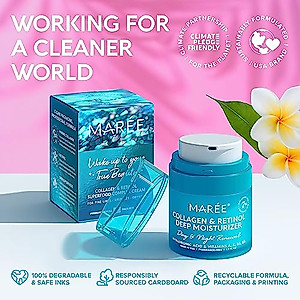 MAREE Face Moisturizer - Collagen Cream for Women - Anti-Wrinkle Eye Balm with Retinol, Hyaluronic Acid - Day & Night Cream for Face & Under Eye - Instant Face Lift Cream with Hydrating Effect - 1.7oz