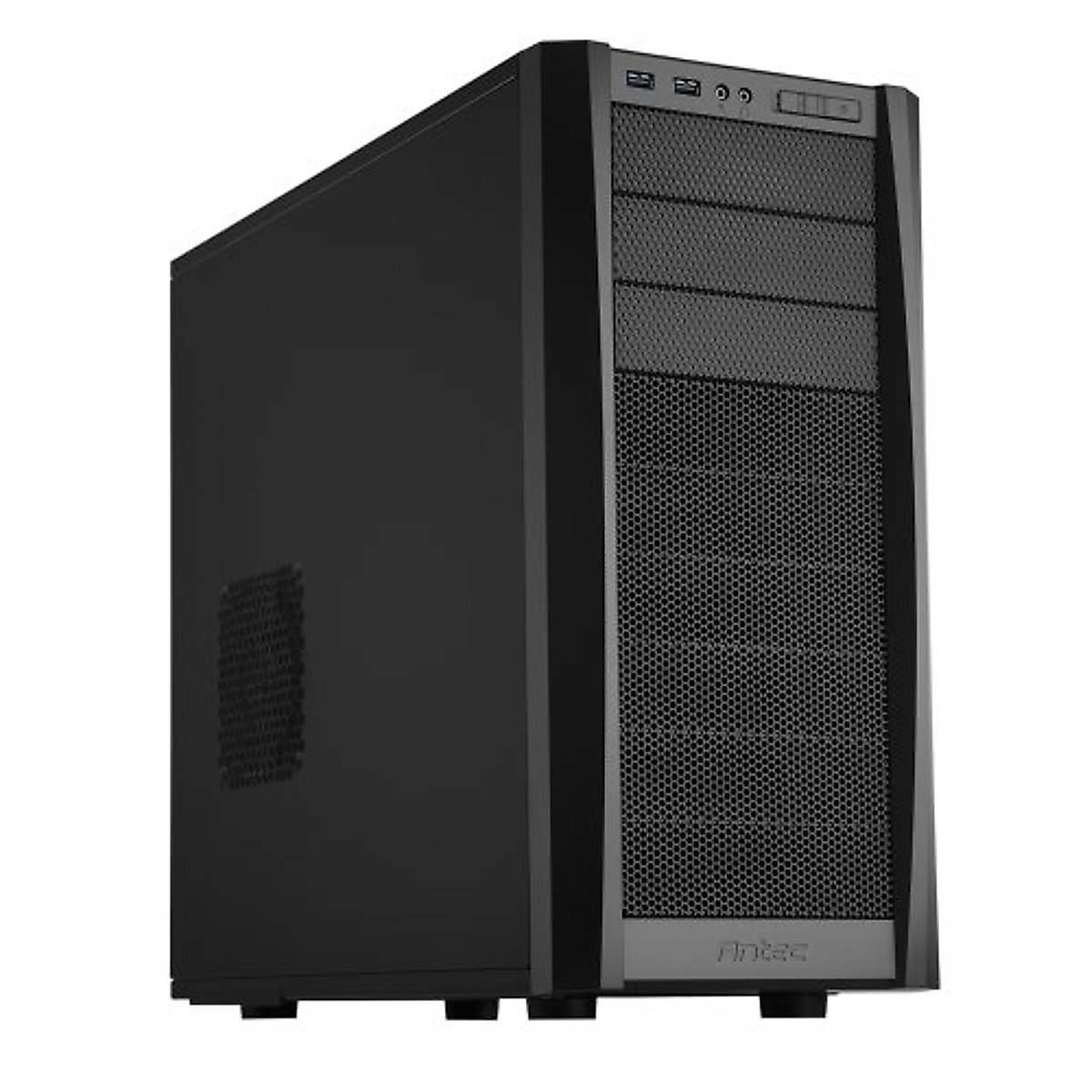 Antec Gaming Series Three Hundred Two Mid-Tower PC/Gaming Computer Case with 9 Tool-Less Drive Bays, 2 SSD, 120/140mm Fans x 2 Pre-Installed, 4 Fan Mounts for ATX, M-ATX and Mini-ITX,Black