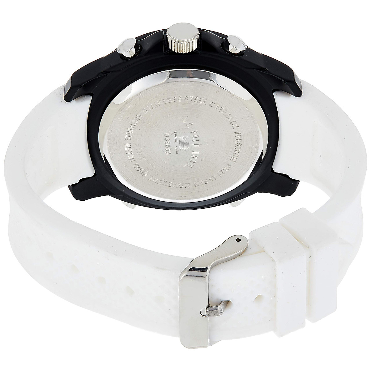 U.S. Polo Assn. Sport Men's Quartz Metal and Rubber Casual Watch, Color:White (Model: US9556)