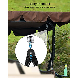 2 Pcs 80cm/31.5inch Garden Swing Replacement Rods for Hanging Swing Seat to Frame, Black Metal Round Rods