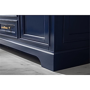 Design Element Milano 54" Single Sink Blue Bathroom Vanity and Quartz Countertop