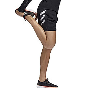 adidas Men's Run It Short Personal Best 3-Stripes Black Small 9"