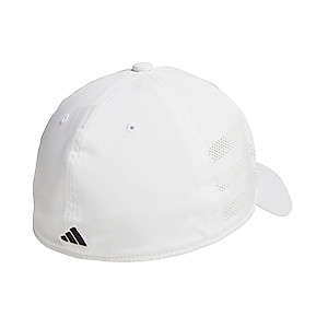 adidas Men's Gameday Structured Stretch Fit Hat 4.0, White/Black, Large-X-Large