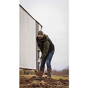 Hooyman Digging Shovel with Heavy Duty Carbon Steel Head Construction, Ergonomic No-Slip H-Grip, Oversized Steps, and Serrated Blades for Gardening, Land Management, Yard Work, Farming and Outdoors
