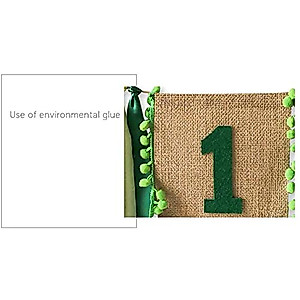 Jungle Theme Baby First Birthday Party Decorations Kit for Baby Boy's Girl's，1st Birthday Decorations for Photo Booth Props,Green Burlap Highchair Banner for 1st Birthday Decorations
