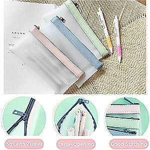 LELEBEAR 3 Pieces Pencil Case Zipper Clear Pouch Big Capacity Pencil Bag Multipurpose Cosmetic Travel Carry Portable Bags for Women,Students,Men,Kids Gifts (Pack-3)