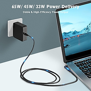 65W 45W 33W Laptop Charger for Asus, with 5 Different Round Connectors for Asus VivoBook ZenBook Chromebook and More Notebook Replacement Power Supply Adapter