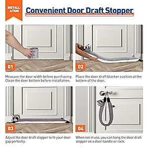MAGZO Under Door Draft Stopper 36 Inch, Weighted Animal Noise Blocker for Door, Raccoon Draft Guard with Hook Loops
