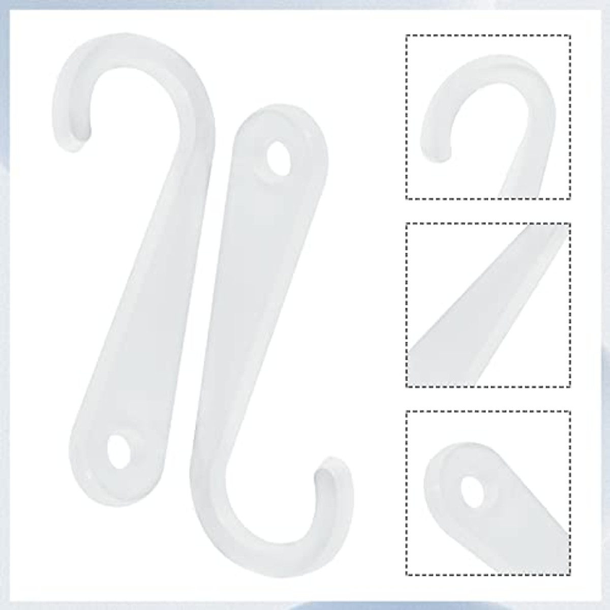 500Pcs 1 3/4 Inch Sock Display Hooks for Socks and Hat, Plastic J Hooks for Socks Retail Display Hanger(Clear)