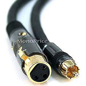 Monoprice 104784 3' Premier Series XLR Female to RCA Male 16AWG Cable