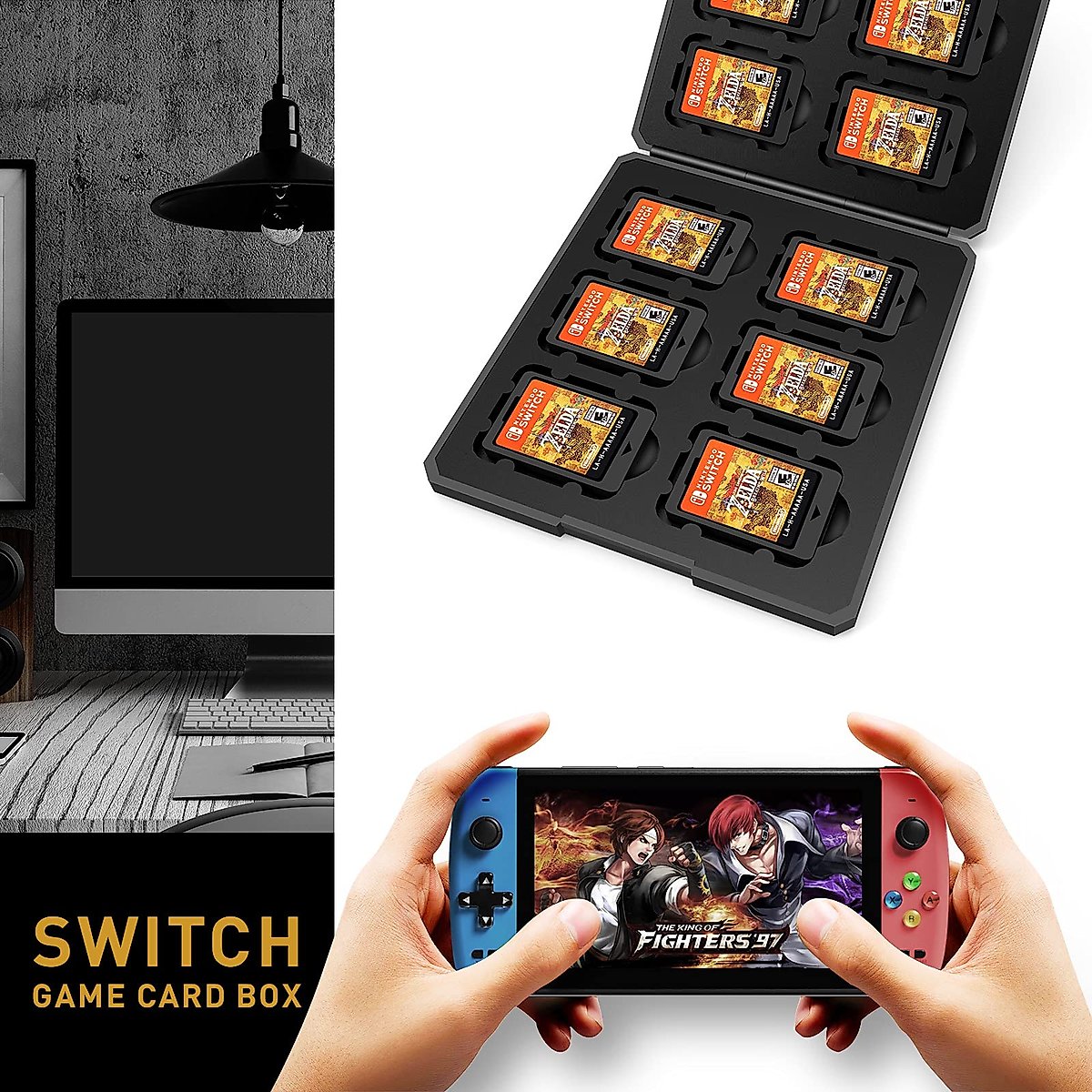 UFOPETIE 12 in 1 Game Card Case for Nintendo Switch Zelda Switch Game Case for Nintendo Switch Game Storage,Compatible with Nintendo Switch Game Card Case