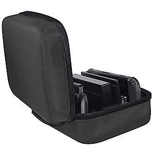 Amazon Basics Hard Shell Travel and Storage Case For Nintendo Switch & OLED Switch, Black, 12 x 4.8 x 9 Inches