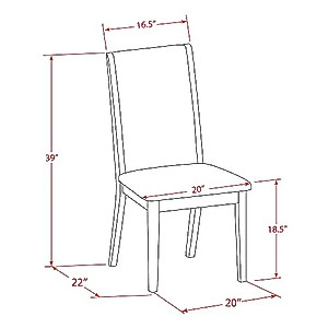 East West Furniture DLLA3-AWA-05 3 Piece Dining Room Table Set Includes a Round Wooden Table with Dropleaf and 2 Upholstered Chairs, 42x42 Inch, Antique Walnut
