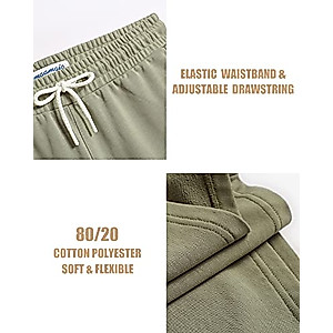 maamgic Sweat Shorts Women Casual Drawstring Cotton Shorts Comfy Elastic Waist Gym Athletic Running Workout Shorts for Women Gray Green