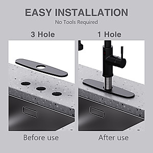 GIMILI 10 Inch Hole Cover Deck Plate Escutcheon for Kitchen Sink Faucet Single Hole Matte Black