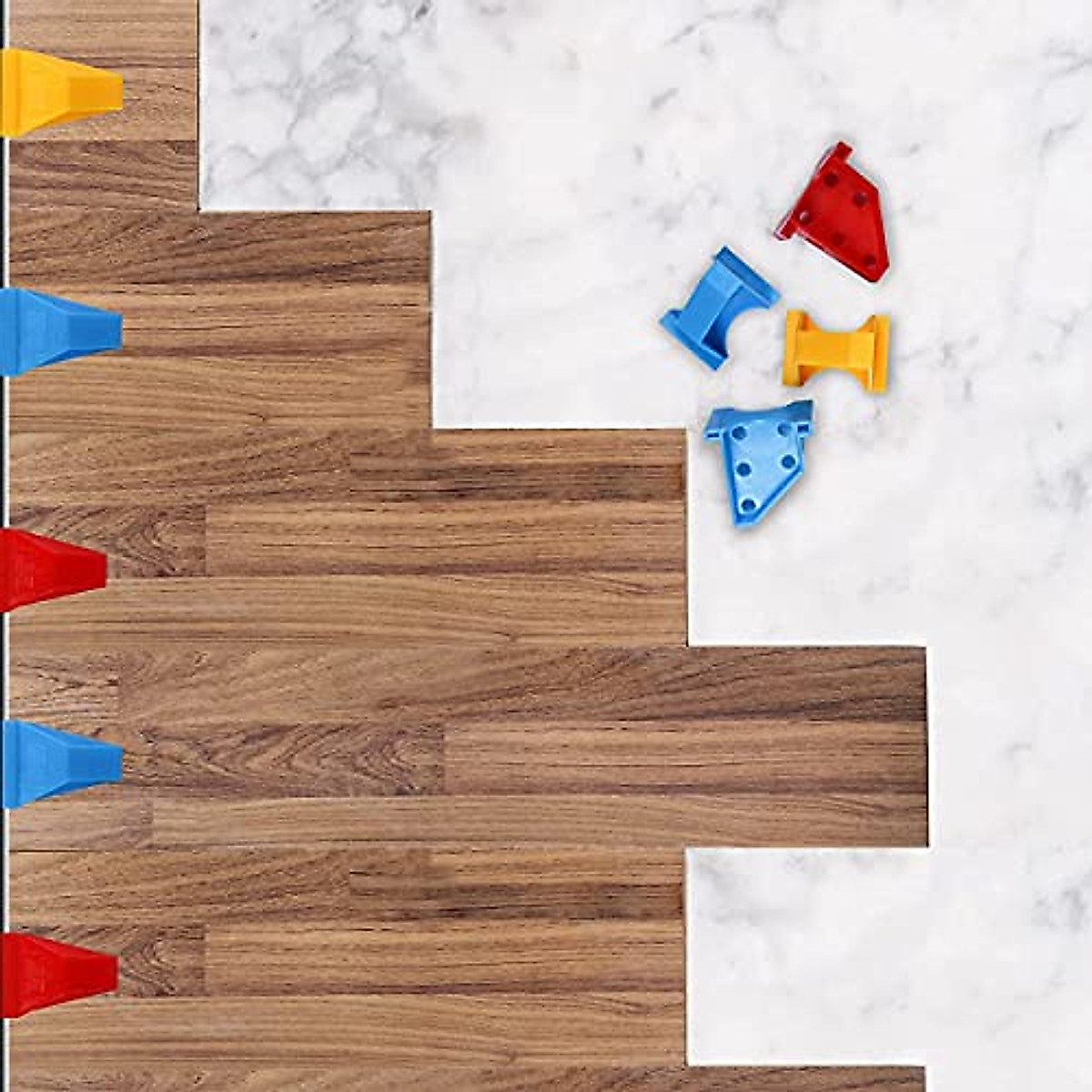 15PCS Upgrade Flooring Spacer, Laminate Wood Flooring Tools,Compatible w/Vinyl Plank, Hardwood & Floating Floor Installation etc,Hardwood Flooring w/1/4 & 1/3 Gap,Special Triangle Stay in Place