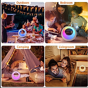 S SUNSBELL Table Lamp Touch Dimmable with Remote Control, LED Touch Night Light with RGB Color Change and 9 Light Modes, Bedside Table Lamps for Bedroom Living Room, Mood Lighting/Gifts (White)