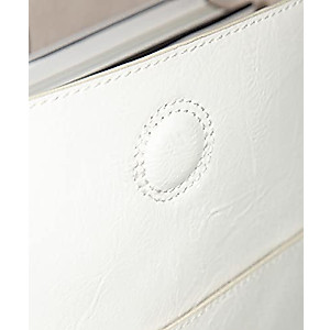 Pinafore Vegan Leather Crossbody Fashion Shoulder Bag | Soft, Magnetic Closure Handbag Purse for Women with Adjustable & Removable Guitar Strap, White