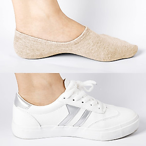 DIBAOLONG Womens No Show Socks Non Slip Flat Boat Line Low Cut Socks 6 Pairs