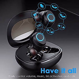 Wireless Earbud, Bluetooth Headphones in Ear Noise Cancelling Mic Mini Ear Buds, Bluetooth 5.1 Light Weight Deep Bass, IP7 Waterproof Wireless Headphones, 30H Playtime for Workout/Home/Office, Black