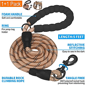 Beebiepet Heavy Duty Tactical Dog Harness for Large Dogs, No Pull Adjustable Pet Harness Reflective Service Training Easy Control Pet Vest Military K9 Working Dog Harnesses- Large, Brown