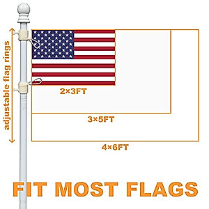TALITARE Flag Pole for House, 5 FT White Flag Pole Stainless Steel Flagpole Kit for American Flag Without Bracket Residential or Commercial Flag Pole for Outside Garden Yard