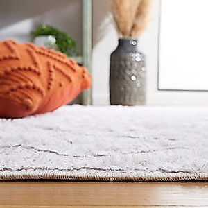 Safavieh Augustine Collection 6'4" x 6'4"Square Ivory/Beige AGT756A Moroccan Boho Rustic Fringe Area Rug