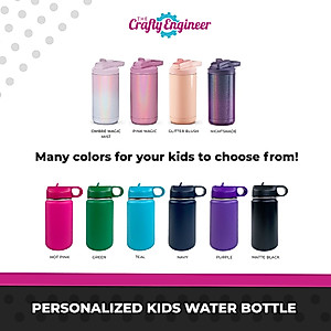 The Crafty Engineer Personalized Kids Water Bottle (Hot Pink)