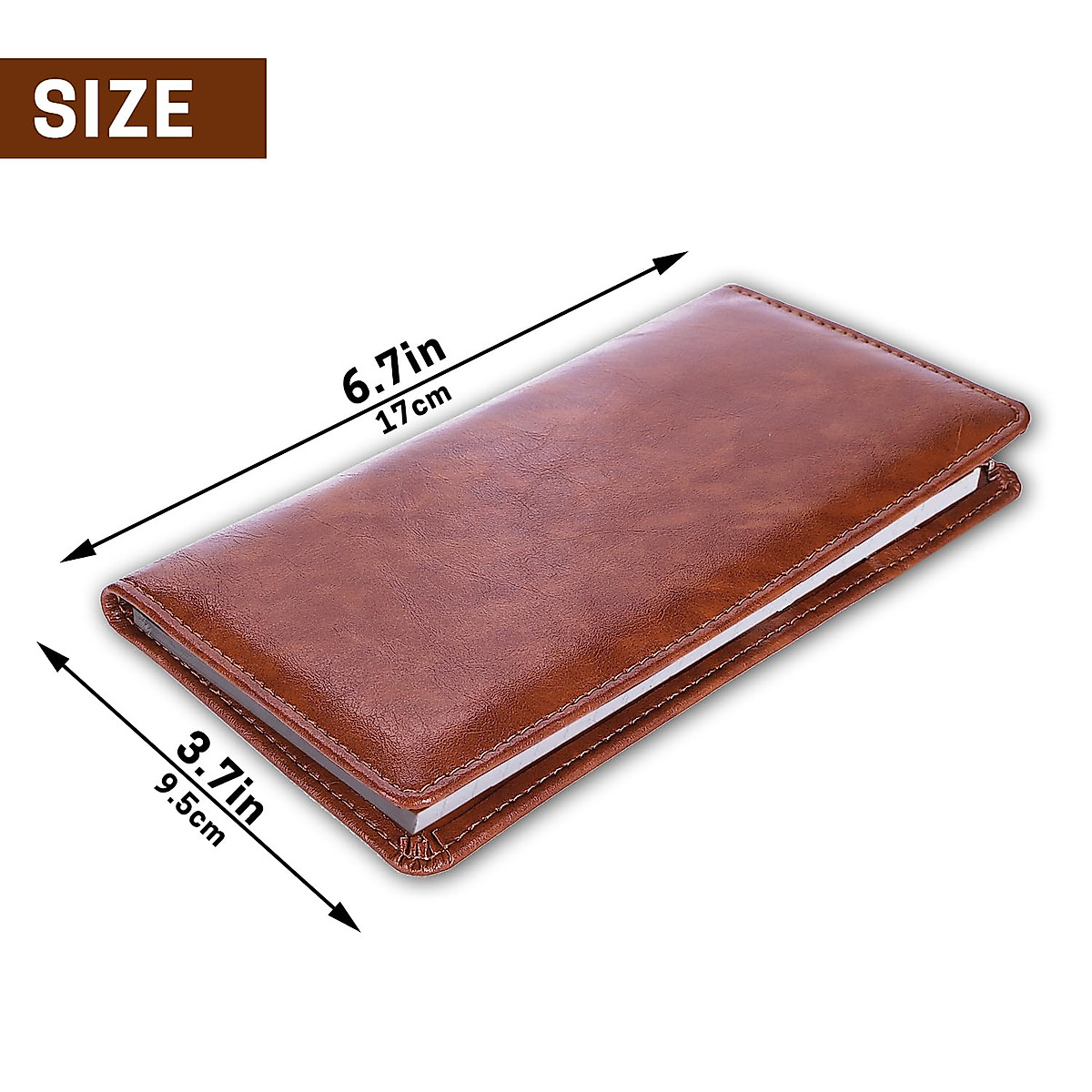 Aurya Leather Checkbook Cover Holder with Free Divider Right Handed with Middle Pen Design Checkbook Cover Case for Women/Men