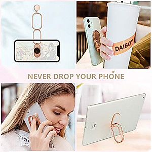 MINDSKY Phone Ring Holder Finger Kickstand Retractable 360°Rotation Ultra-Thin Cell Phone Back Grip Foldable Cellphone Stand for iPhone iPad Smartphones Tablets (with Universal Magnetic Car Mount)