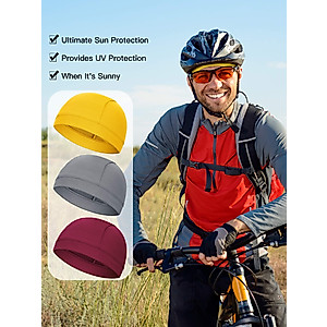 SATINIOR 9 Pieces Helmet Liner Skull Caps Sweat Wicking Cycling Hat Cooling Beanie Hat (Chic Colors)