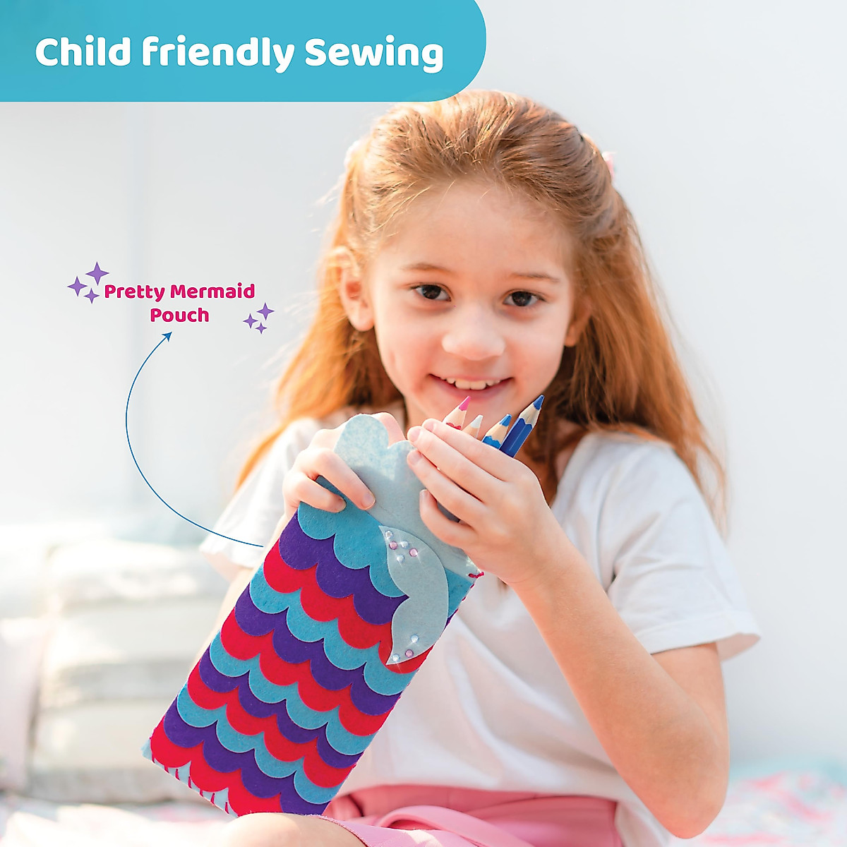 jackinthebox Under The Sea Themed Craft Kit | Includes Beautiful Felt Mermaid Sewing Kit | 6 Different Crafts-in-1 | Best Gift Girls Ages 6 to 10 Years (6-in-1)