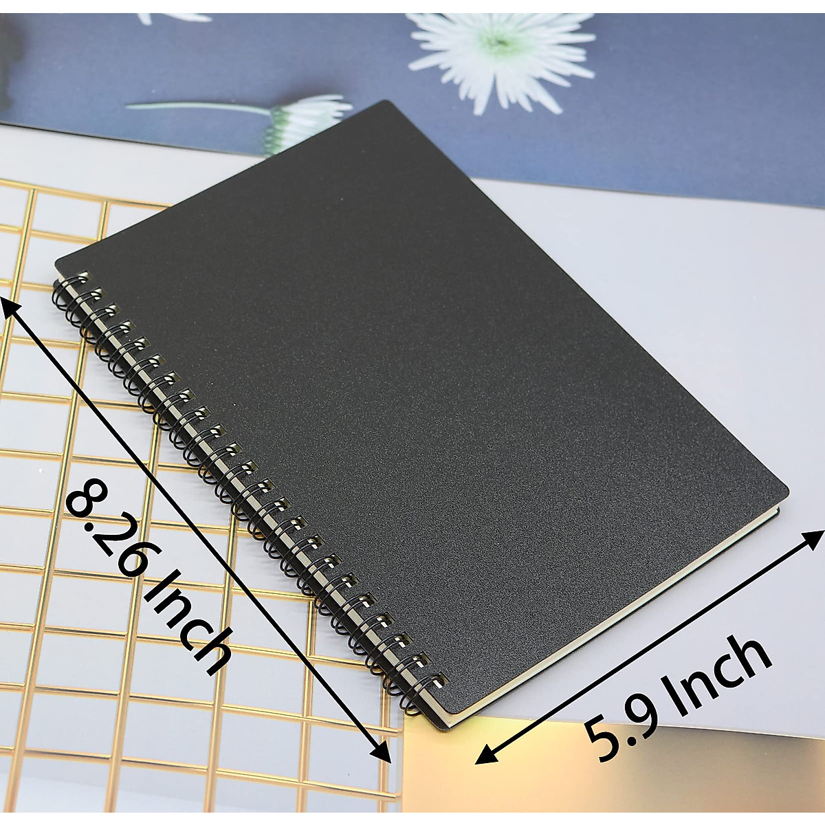 Yansanido Spiral Notebook, 8 Pcs A5 Thick Plastic Hardcover 7mm College Ruled 8 Color 80 Sheets -160 Pages Journals for Study, Work, Travel and Notes (A5, 8 Pcs 8 Color)