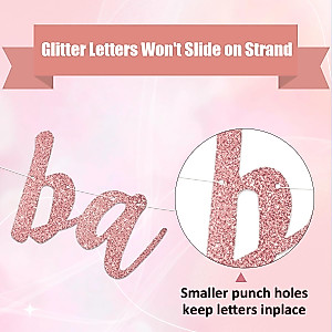 Baby Shower Decorations for Girl, 3M Long Baby Girl Banner, Welcome Banner, Pink Baby Shower Banner for Gender Reveal Party (Pink)