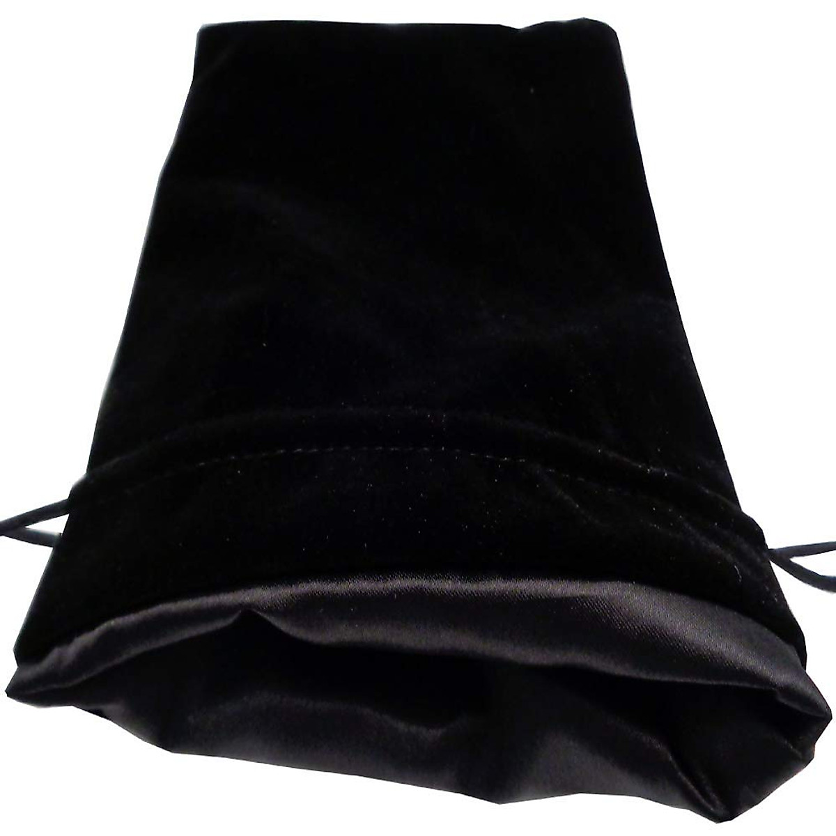 Velvet Dice Bag with Satin Liner 6"x8", Black Velvet Dice Bag with Black Satin