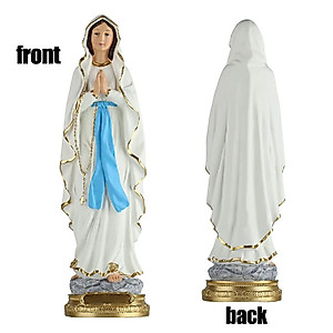 Lourdes Virgin Mary Statue, 12 Inch Catholic Blessed Virgin Mother Mary Statues, Catholic Gift Resin Virgin Mary Figurines, Suitable for Religious and Home Decor, Filling Indoor Space (12 Inch)
